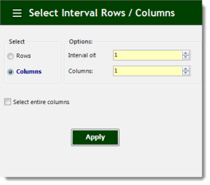Excel Select Interval Rows Columns - Zbrainsoft