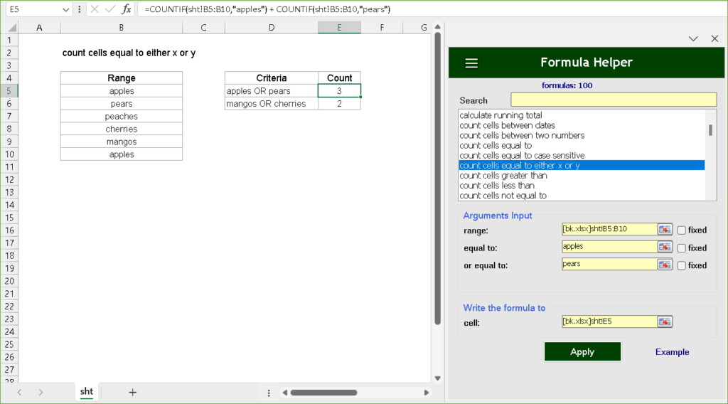 Excel Formula Helper Zbrainsoft